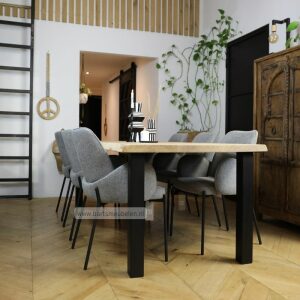 Tafel boomstamblad met losse poten 8x8 - Scherp geprijsd!