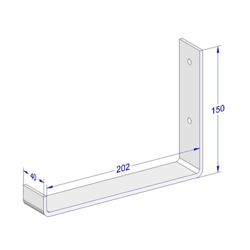 Witte plankdrager voor een wandplank van 20 cm | Set van 2